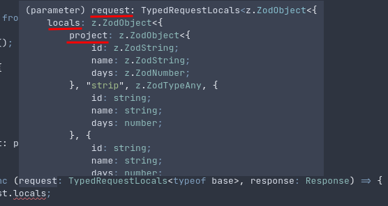 [Express.Request] Trying to type a req.locals field · Issue #765 · colinhacks/zod · GitHub