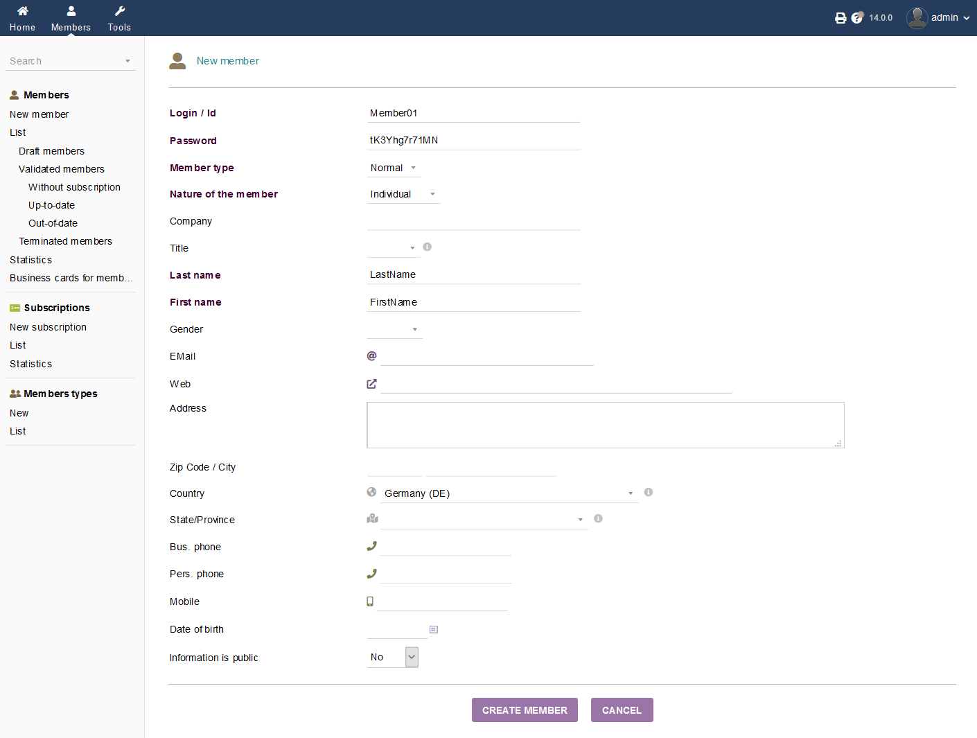 Dolibarr 14 - Error - create a member · Issue #18212 · Dolibarr/dolibarr · GitHub