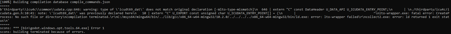 Master branch compiling error on windows with LTO · Issue #45470 · godotengine/godot · GitHub