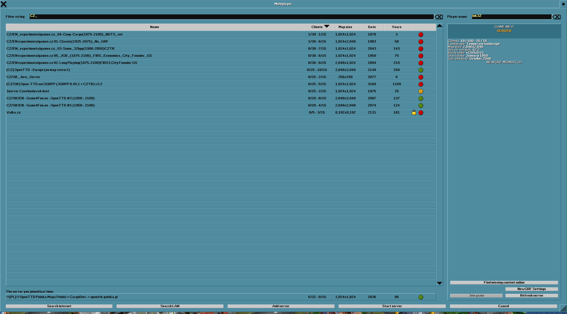 [Crash]: In server list · Issue #9871 · OpenTTD/OpenTTD · GitHub