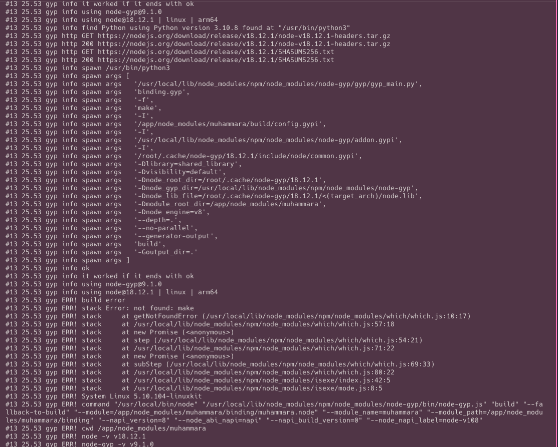 Failed install with docker node 18-alpine · Issue #248 · julianhille/MuhammaraJS · GitHub