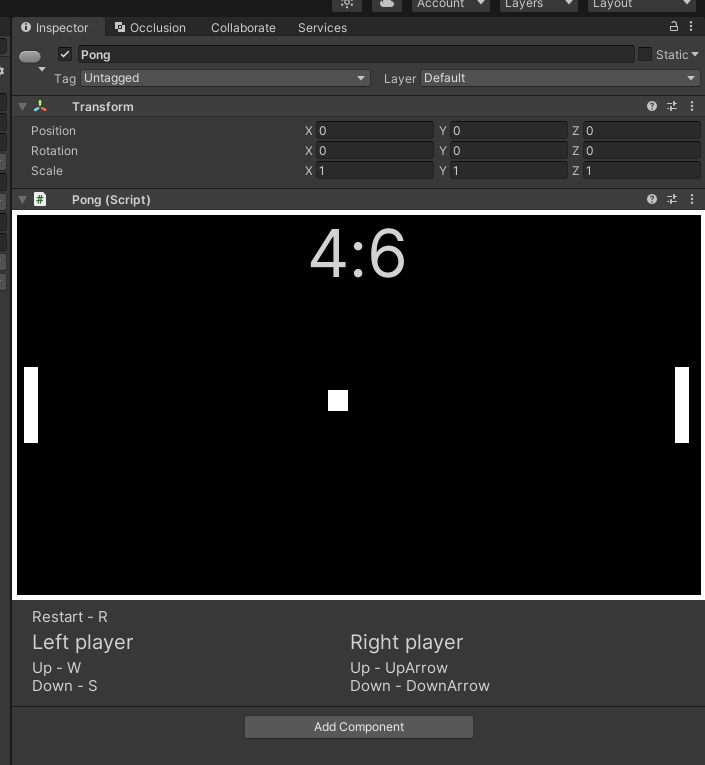 GitHub - FurryBlackFox/Pong-In-Unity-Inspector: Simple Pong game in Unity inspector window
