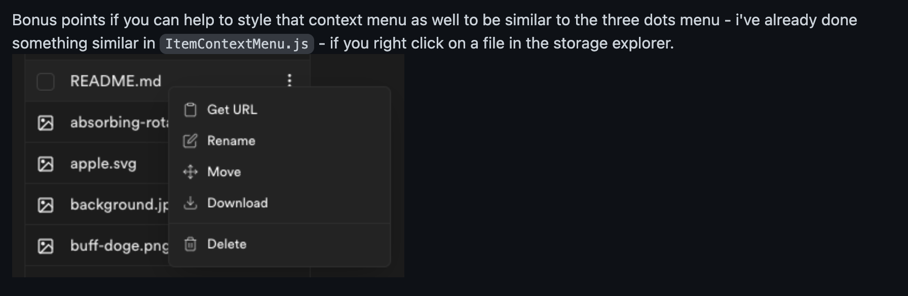 Style context menu, to be similar to the three dots menu · Issue #12130 ...