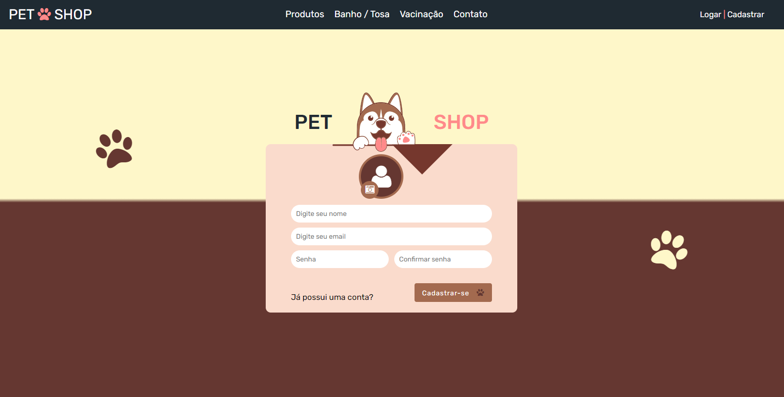 GitHub - felipedalperio/template-singUp-petshop: Layout de um Cadastro ...