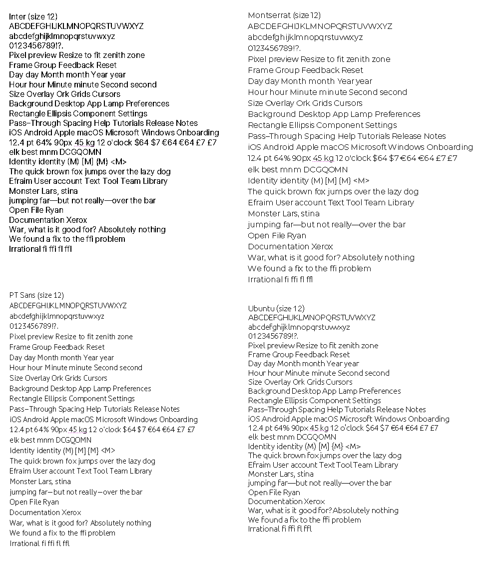 Without "Smooth edges of screen fonts" small Inter look jagged with uneven thickness · Issue ...