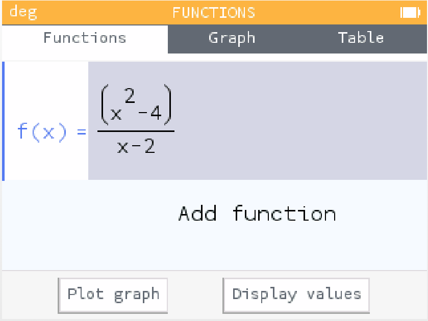 Graph often gives a value for f(x) when it's actually undefined · Issue #1667 · numworks/epsilon ...