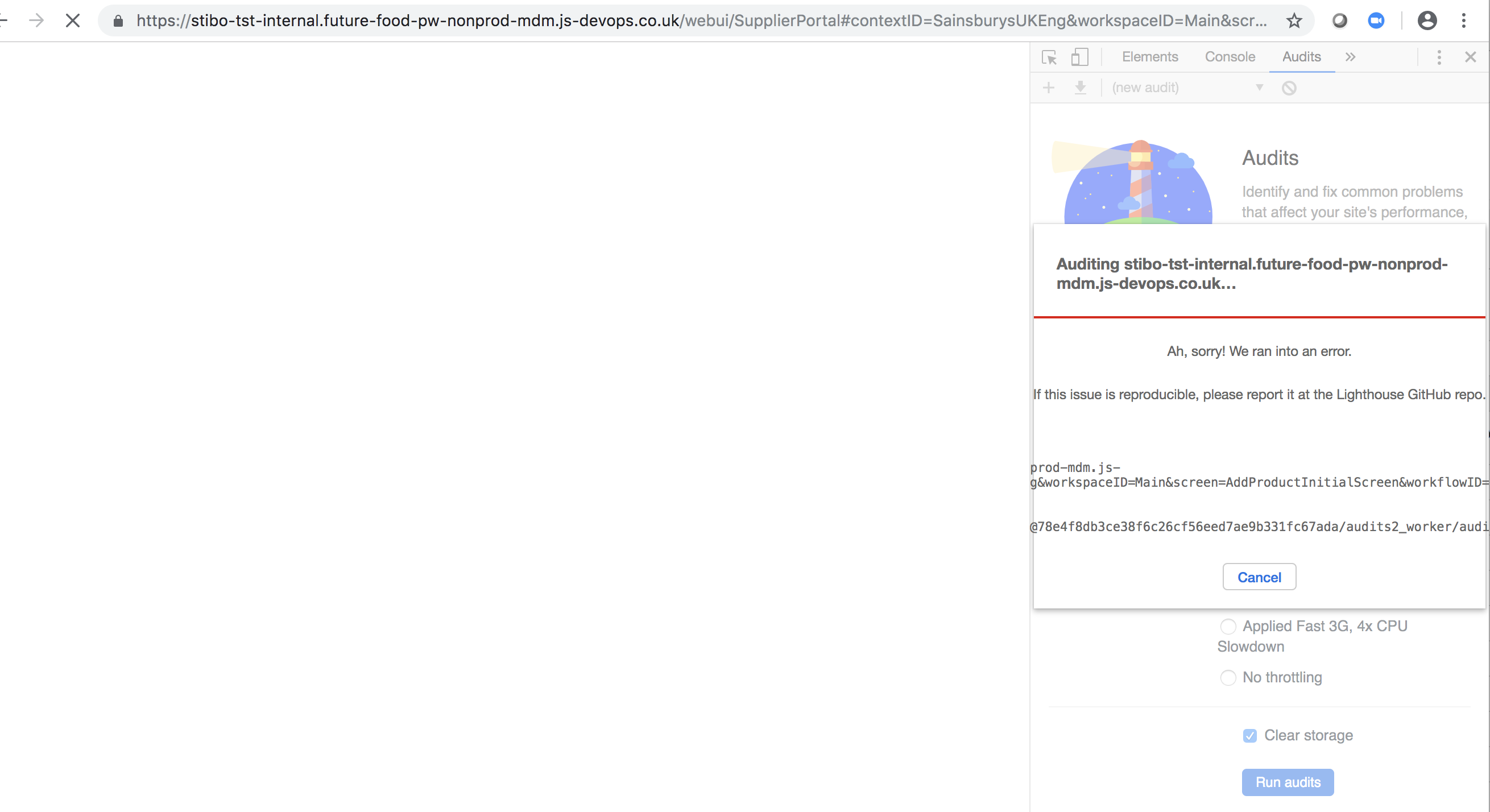 Report not generated, instead error message displayed. Refer the ...