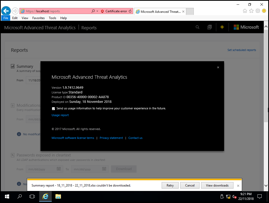 Unable to download report from ATA · Issue #152 · MicrosoftDocs/ATADocs · GitHub