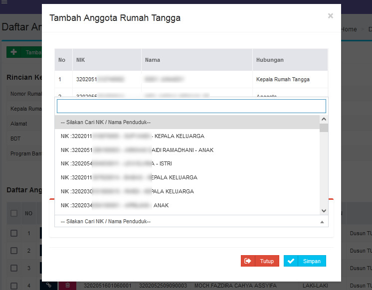 Bug/error: Tidak bisa menambahkan anggot Rumah Tangga lebih dari 7 ...
