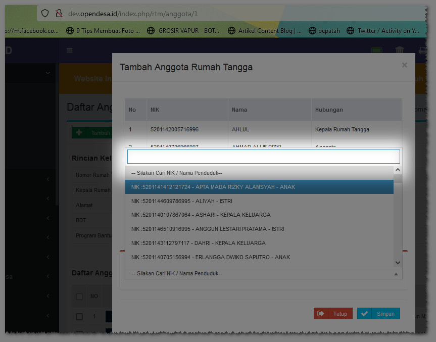 Bug/error: Tidak bisa menambahkan anggot Rumah Tangga lebih dari 7 orang · Issue #5674 · OpenSID ...