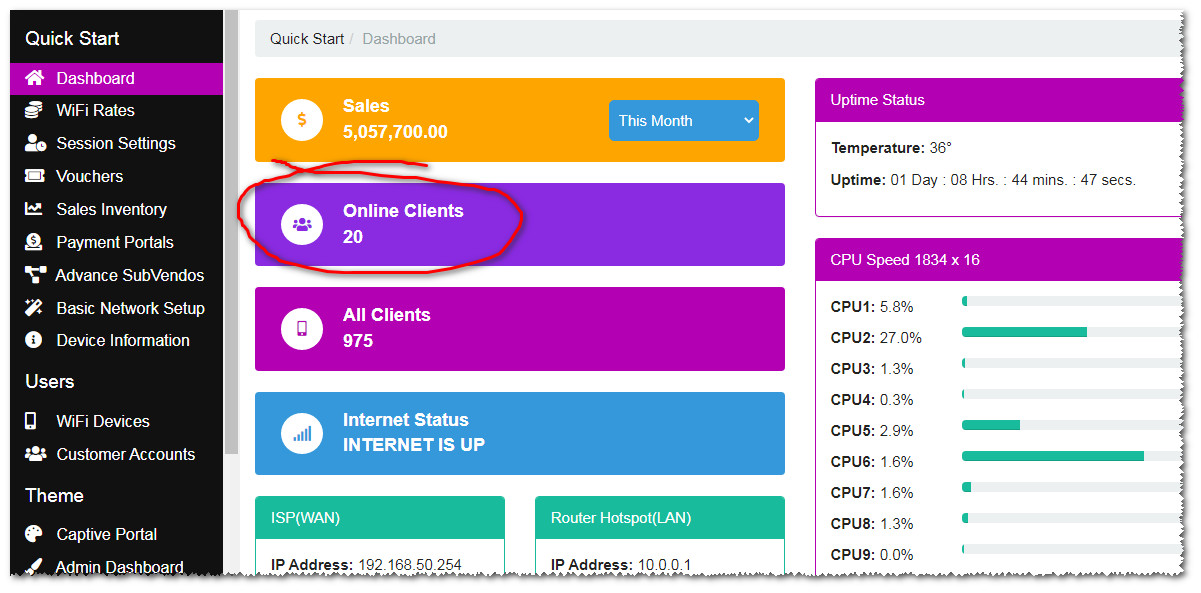 Online Clients on the Dashboard do not match the actual data · Issue ...