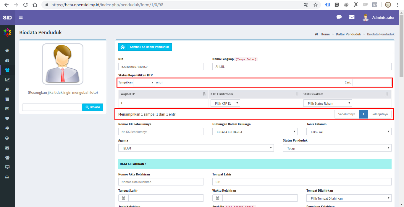 Tampilan Ubah Data Penduduk Aneh / Tidak Sesuai · Issue #2022 · OpenSID/OpenSID · GitHub