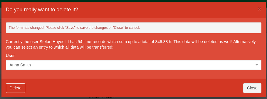 Unreadable dirty modal notice · Issue #2370 · kimai/kimai · GitHub