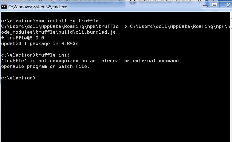 Truffle Is Not Recognized As Internal Or External Command · Issue 1566 · Trufflesuite Truffle