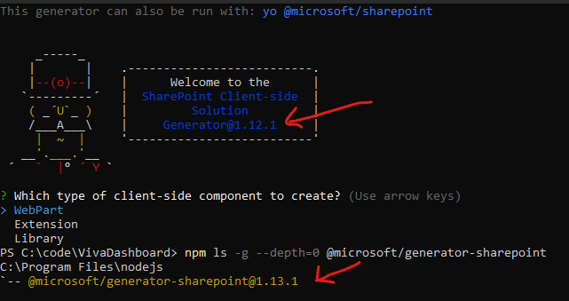 I need to build ace cards, so I installed spfx 1.13, but when I run yo ...