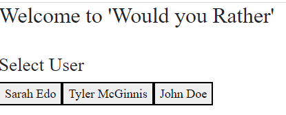 GitHub - jhreilly2007/would-you-rather-react: Udacity NanoDegree Would You Rather Project 2