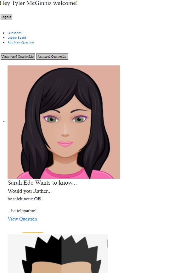 GitHub - jhreilly2007/would-you-rather-react: Udacity NanoDegree Would You Rather Project 2