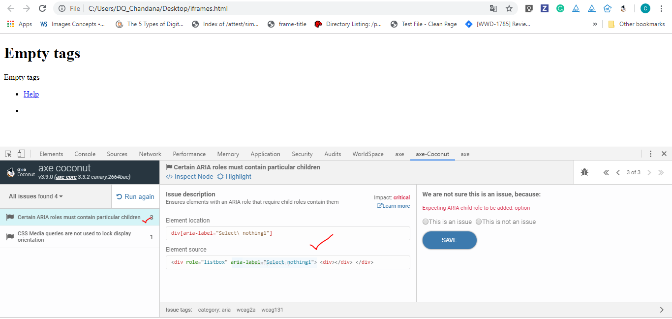 aria-required-children false positive for almost empty nodes · Issue #1762 · dequelabs/axe-core ...