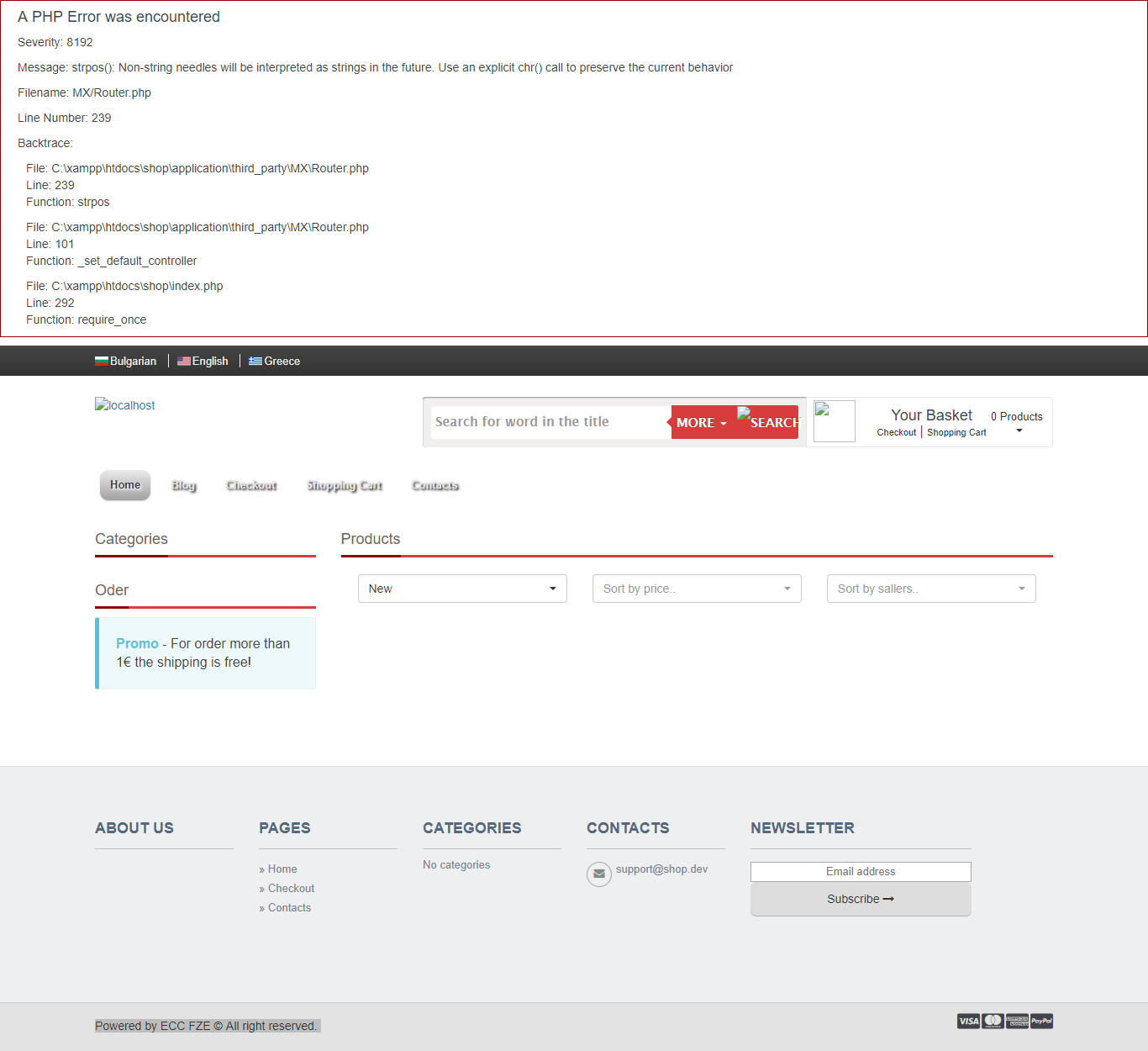 Getting errors with php 7.3 (updated title) · Issue #129 · kirilkirkov/Ecommerce-CodeIgniter ...