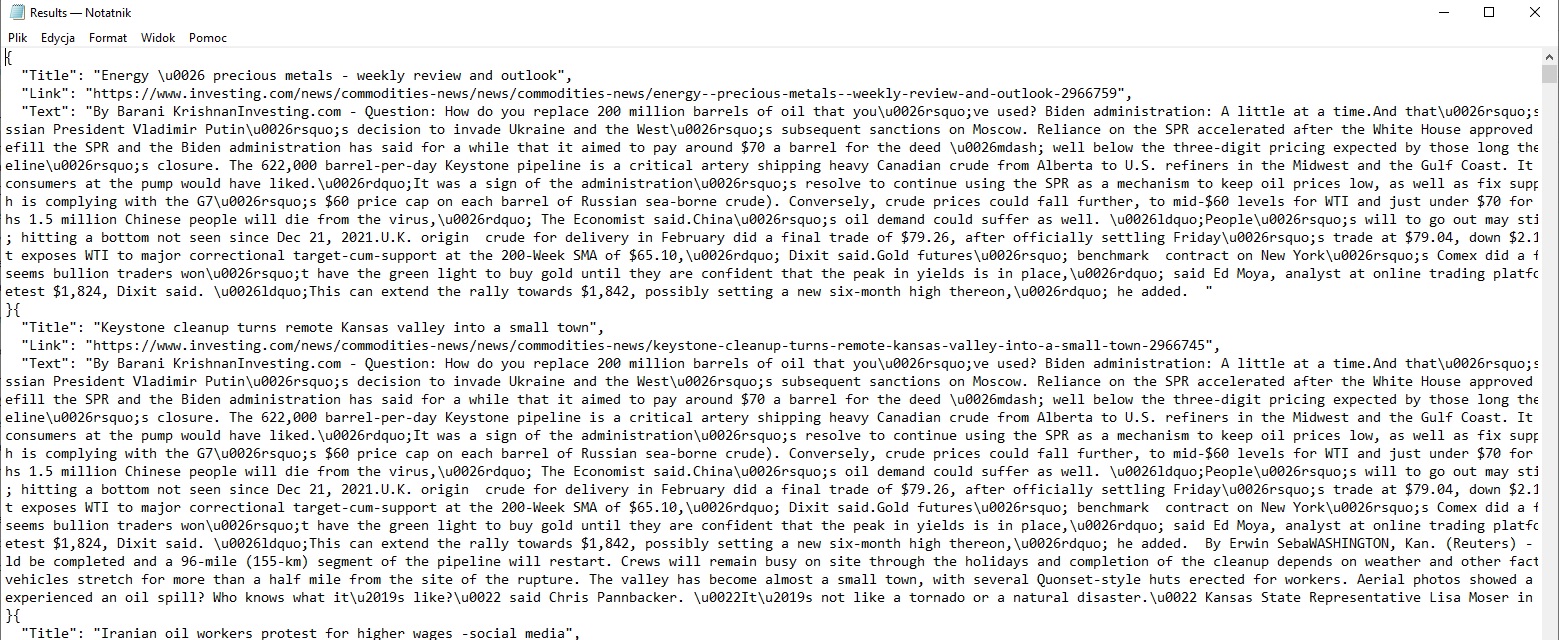 GitHub - Corp01/Zadanie: Scraper application written in C#