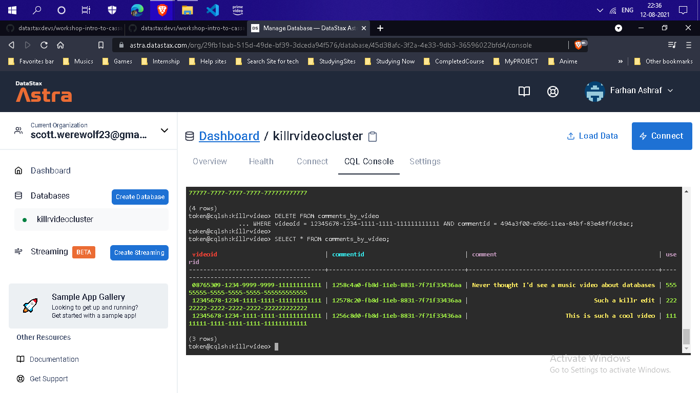 [hw Intro To Cassandra For Developers Using Datastax Astra Db] · Issue 331 · Datastaxdevs