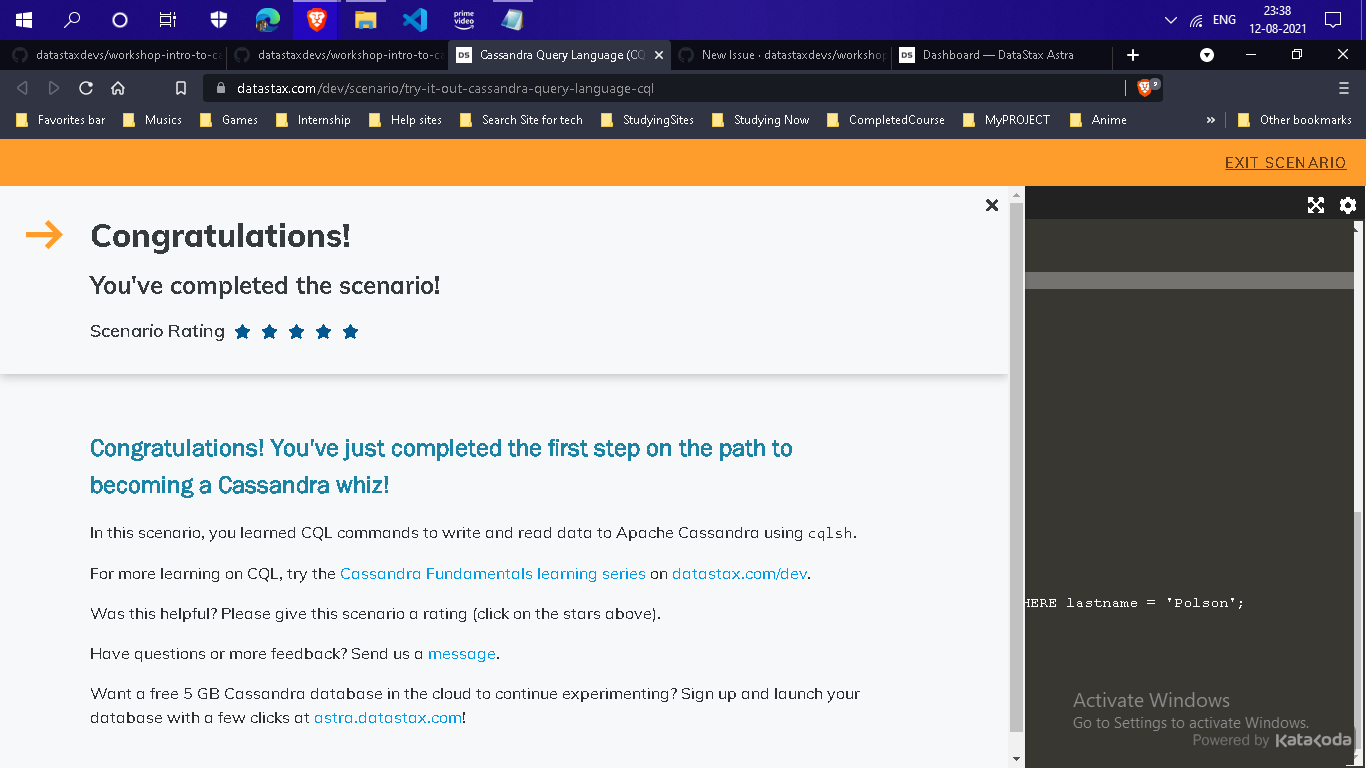 [HW - Intro to Cassandra for Developers using DataStax Astra DB] · Issue #331 · datastaxdevs ...