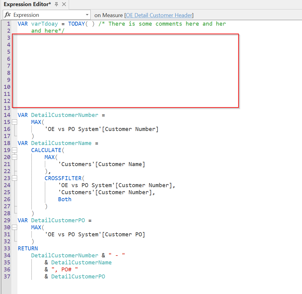 DAX Formatting Not Quite Right in 3.1.6 · Issue #306 · TabularEditor/TabularEditor3 · GitHub