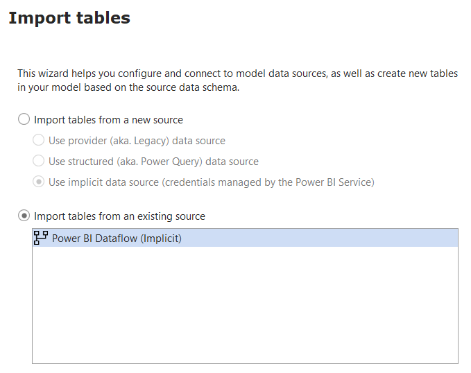 Give Dev Option Of Using Powerplatformdataflows Or Powerbidataflows When Importing A Table
