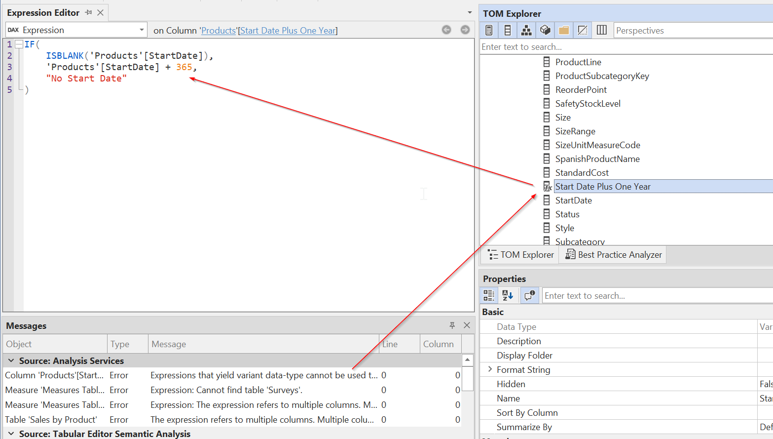 Calculated Column with Variant Type doesn't show as error in TOM · Issue #953 · TabularEditor ...