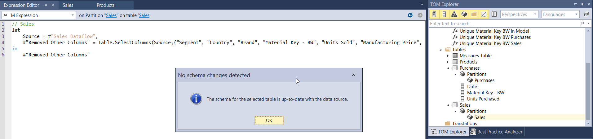 Detect Schema Change not working with some tables · Issue #970 · TabularEditor/TabularEditor3 ...