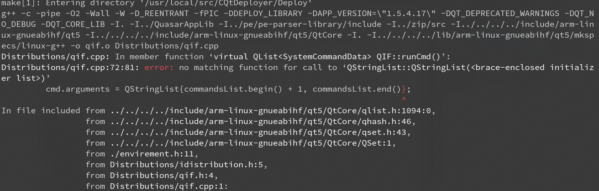 Meet Error During Make Progress · Issue 706 · Quasarappcqtdeployer · Github 
