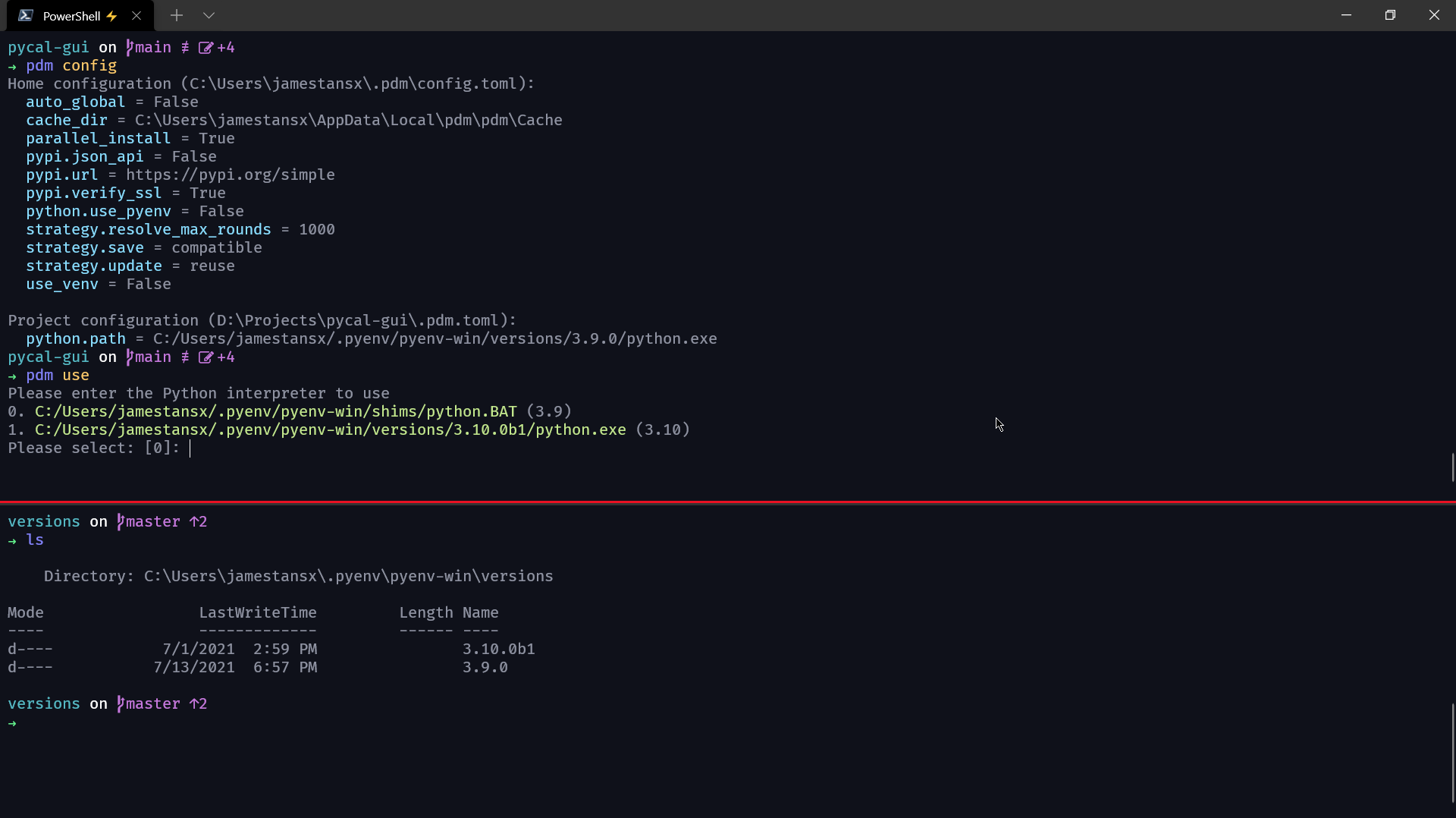 Pdm Init Python Interpreter Option Doesnt Display All Installed Version Pyenv Win · Issue 
