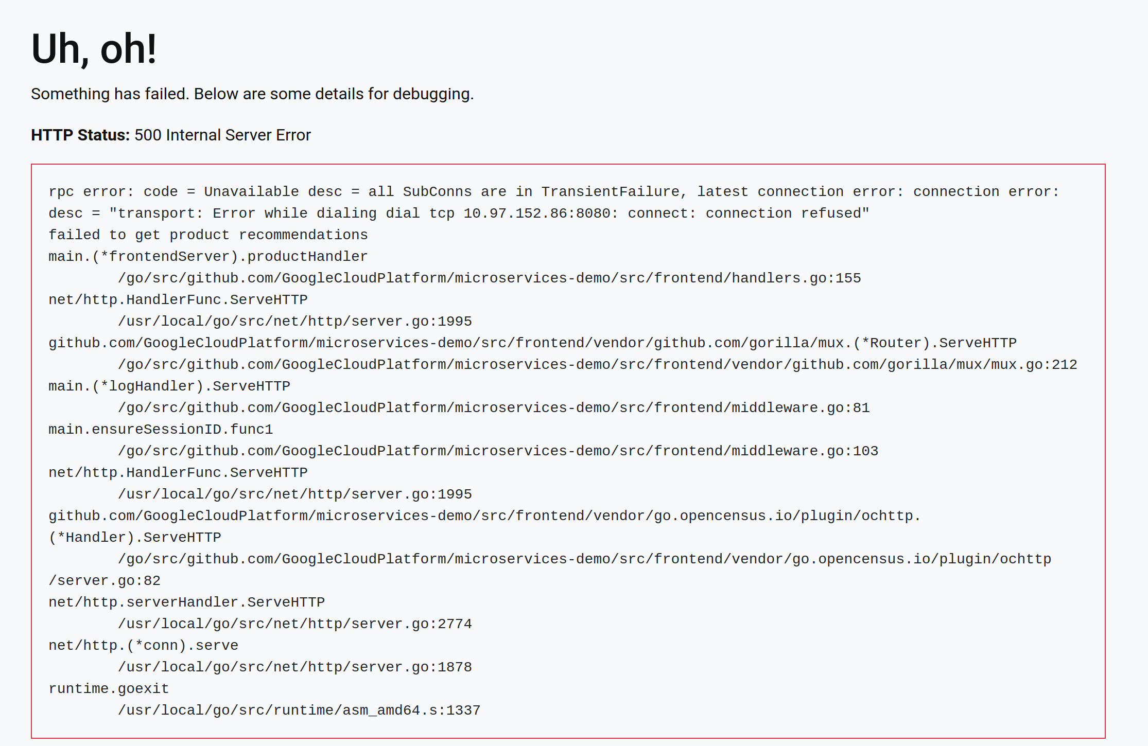 HTTP Status: 500 Internal Server Error · Issue #374 ...
