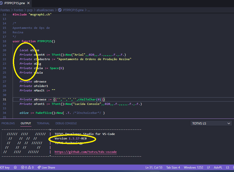 Declaração de variável não fica em destaque · Issue #1066 · totvs/tds ...