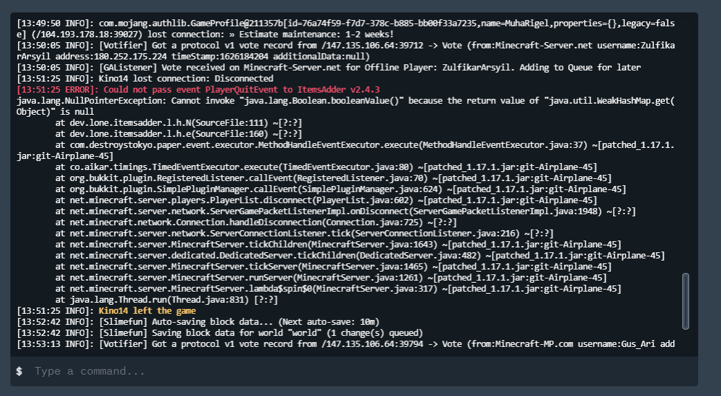[BUG] An error occurred while joining without activating the resource pack server in the console ...