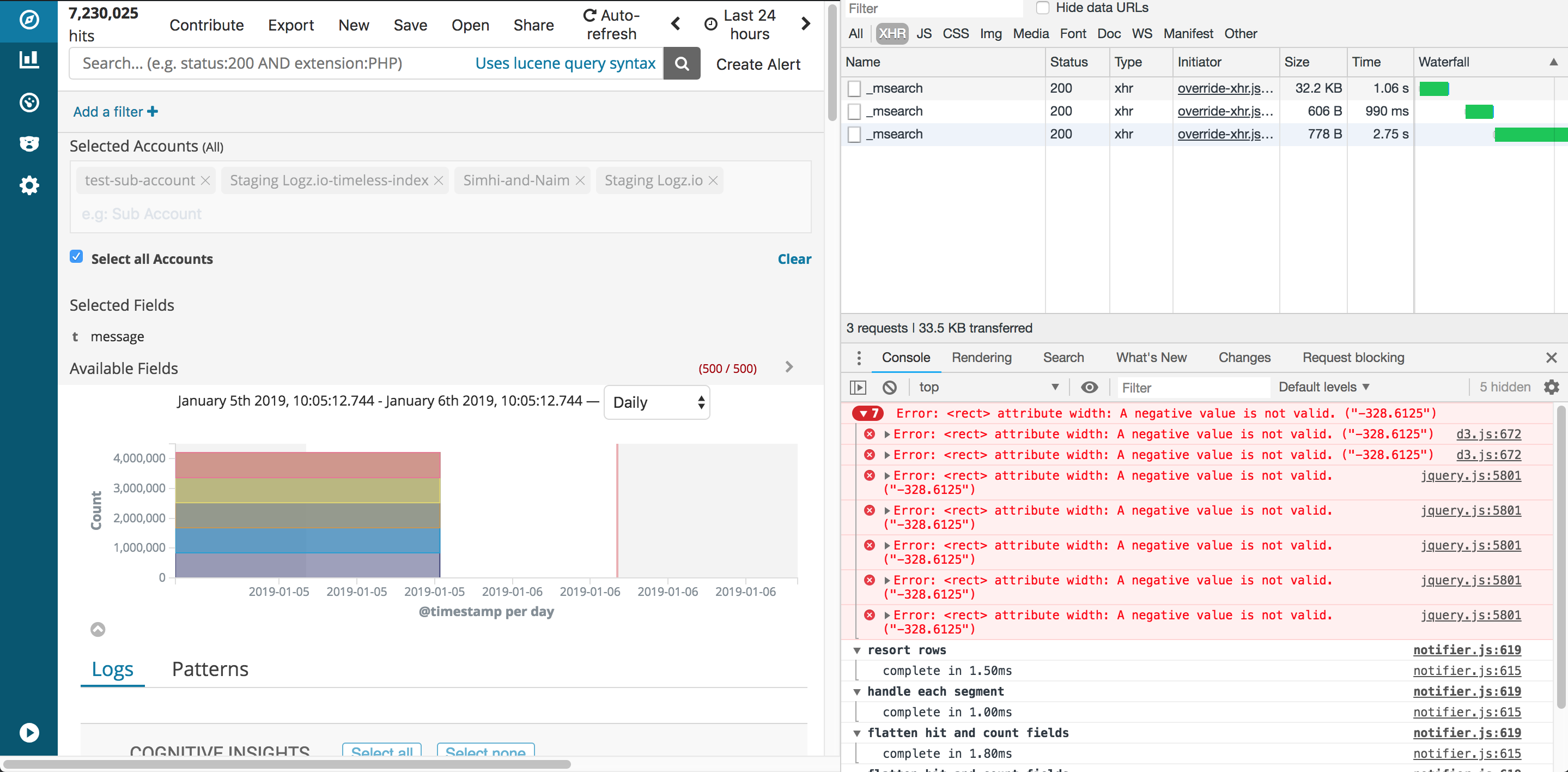 Column chart histogram negative width error · Issue #28149 · elastic/kibana · GitHub