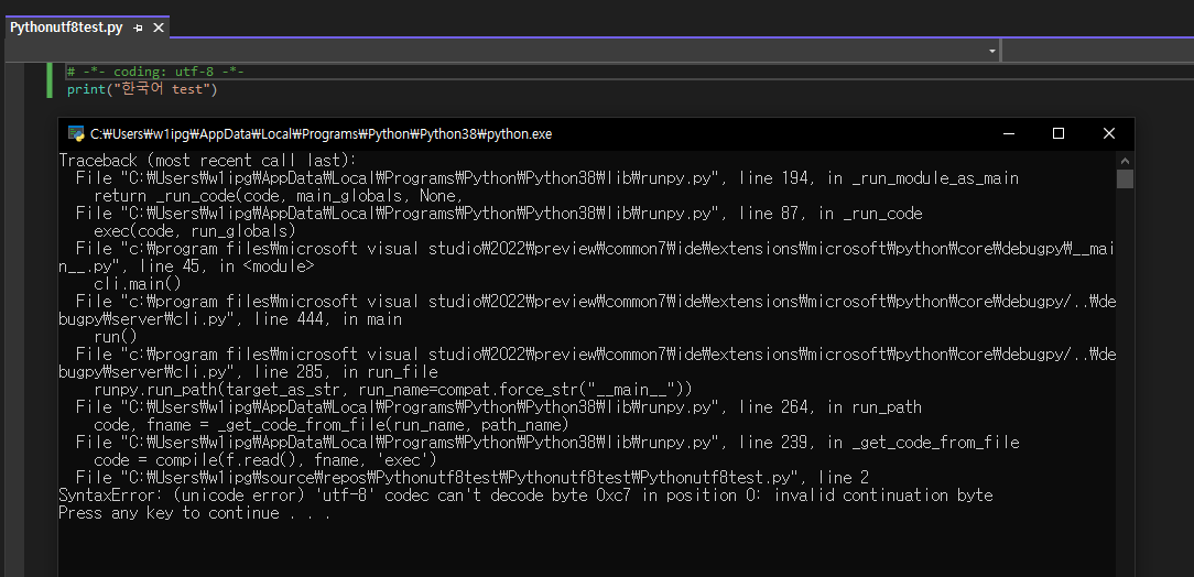 Please Python encode the file as utf-8 and save it. · Issue #6837 · microsoft/PTVS · GitHub