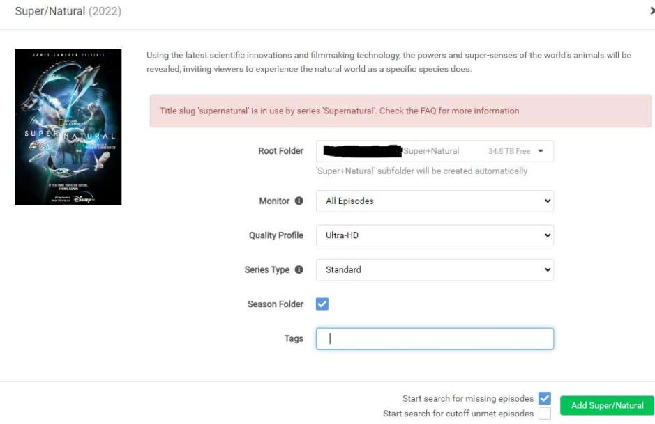 Title Slug Override Super/Natural · Issue #5144 · Sonarr/Sonarr · GitHub