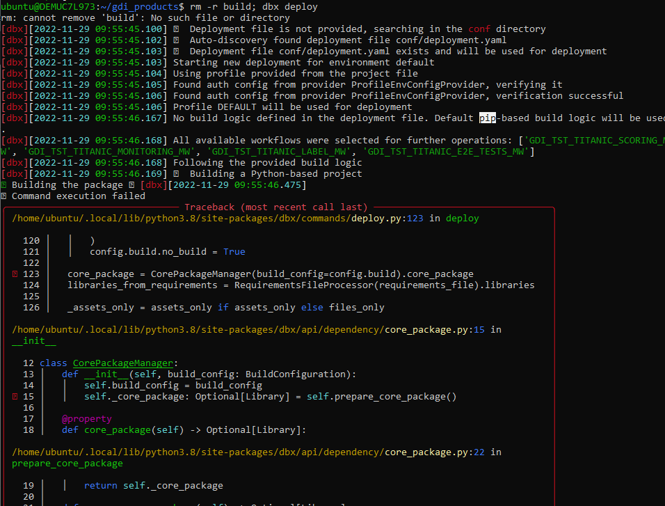 wheel build fails - no error message · Issue #624 · databrickslabs/dbx · GitHub