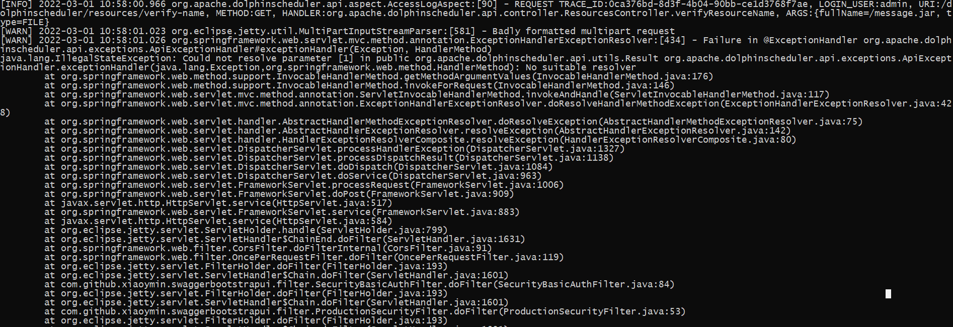 [Bug] [API] Badly formatted multipart request when I upload jar file · Issue #8597 · apache ...