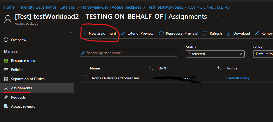 New-MgEntitlementManagementAssignmentPolicy - Access Package Assignment Requestor On-Behalf-Of ...