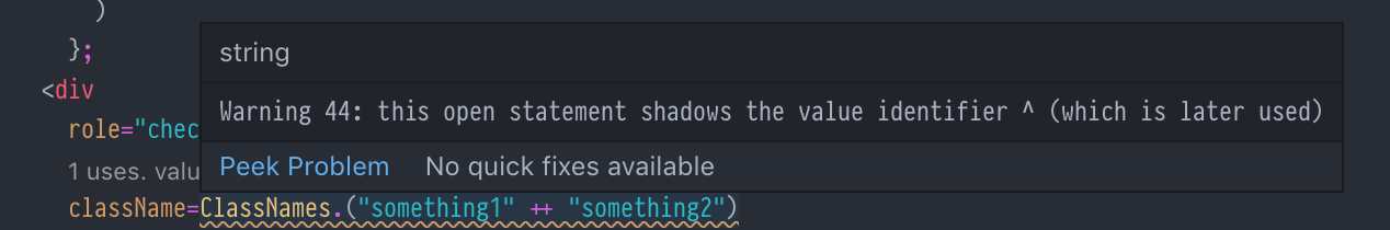 Warning Reported In Ocaml Syntax · Issue 338 · Jaredlyreason Language Server · Github