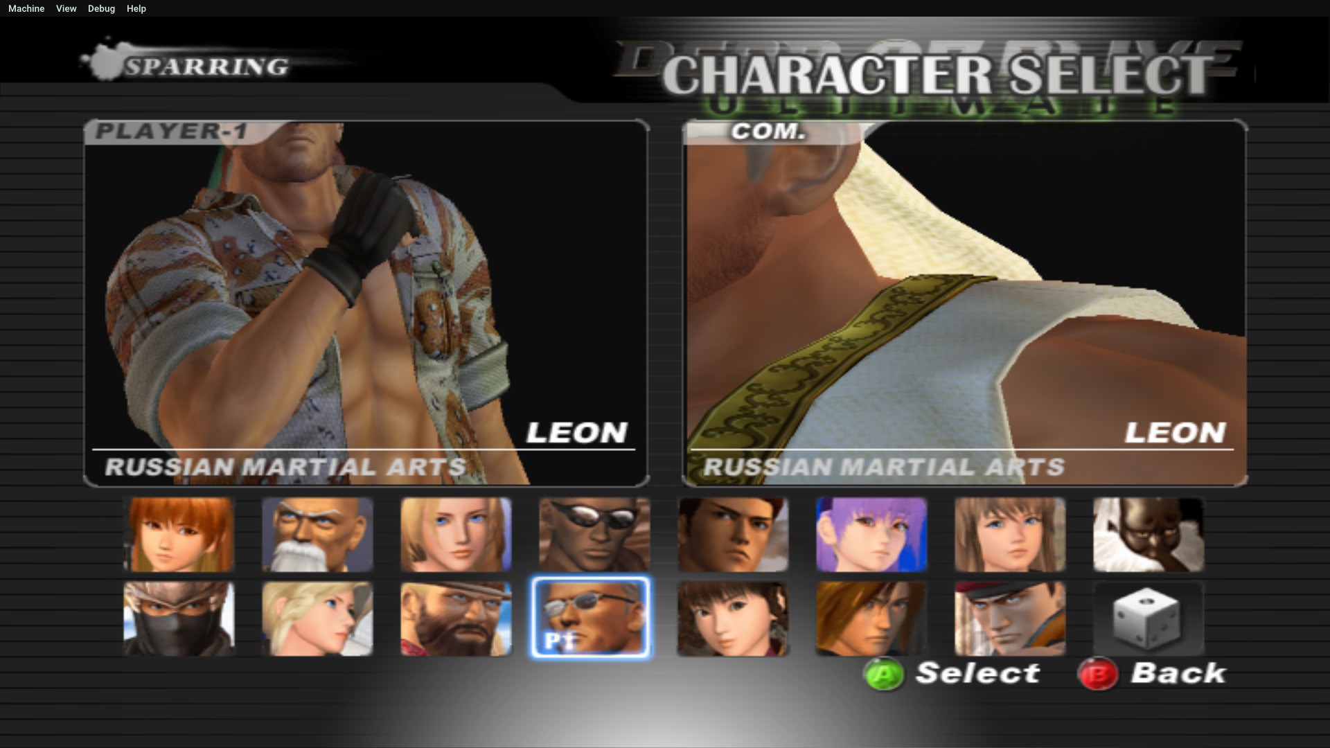 Dead or Alive 3 / Dead or Alive 2 Ultimate: Character Select displays ...