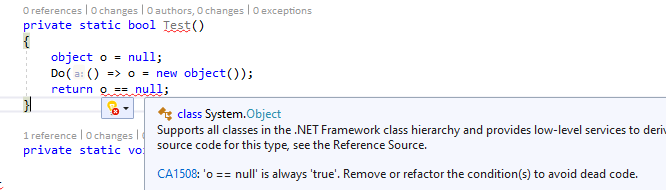 CA1508 False Positive on variable modified in closure · Issue #4145 · dotnet/roslyn-analyzers ...