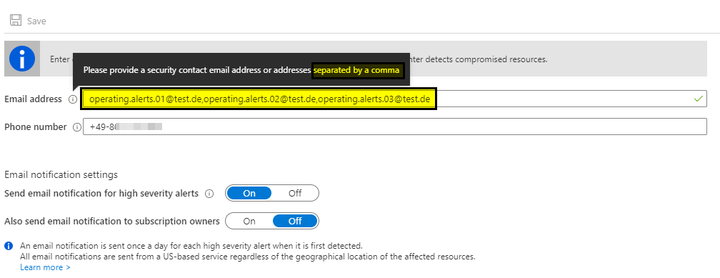 Error for multiple email addresses in Azure Security Center contacts · Issue #7247 · hashicorp ...
