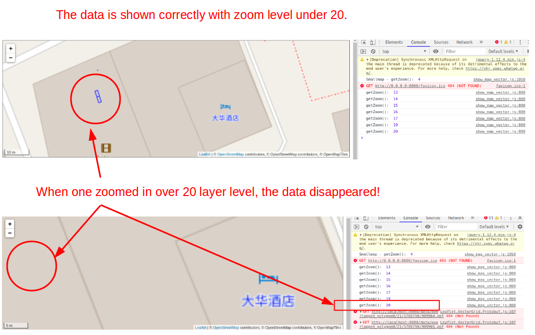 Can't generate vector tile with layer 'maximum zoom' more than 20 ...