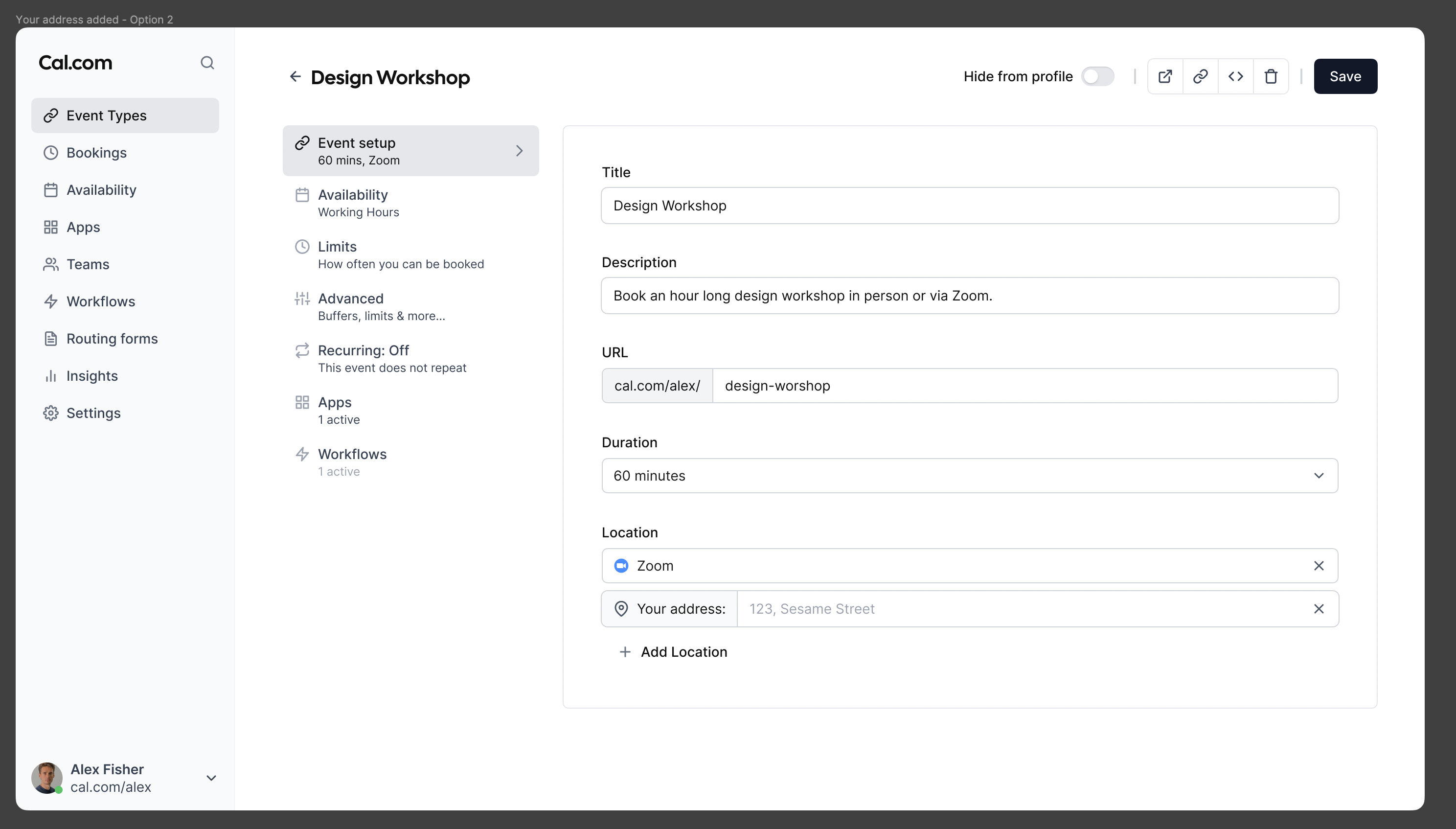 [CAL-1117] /event type location settings - remove it from the modal · Issue #7223 · calcom/cal ...