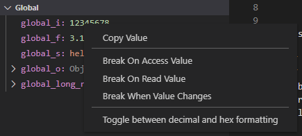 Problems for Data Breakpoint · Issue #83649 · microsoft/vscode · GitHub