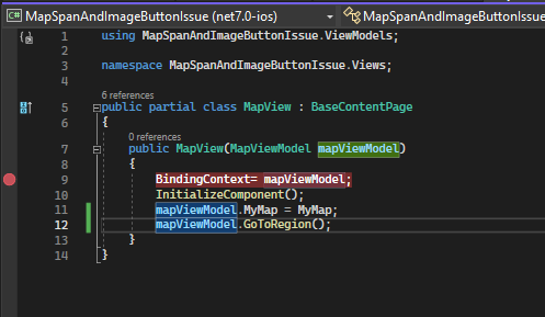 ImageButton Command behaves different from Button Comman when navigating to a map view in .Net ...