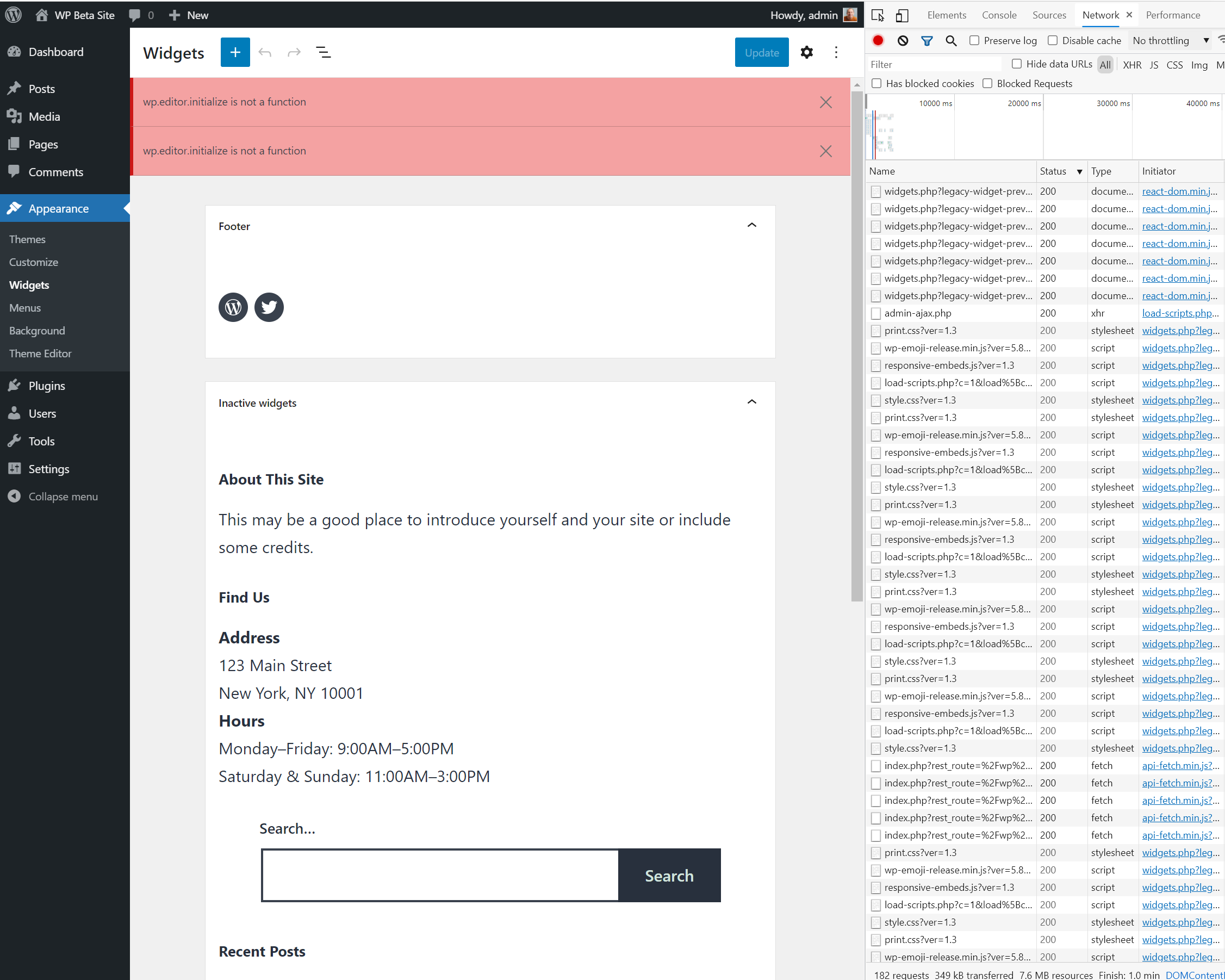 Widgets Screen: wp.editor.initialize is not a function notice · Issue #32598 · WordPress ...